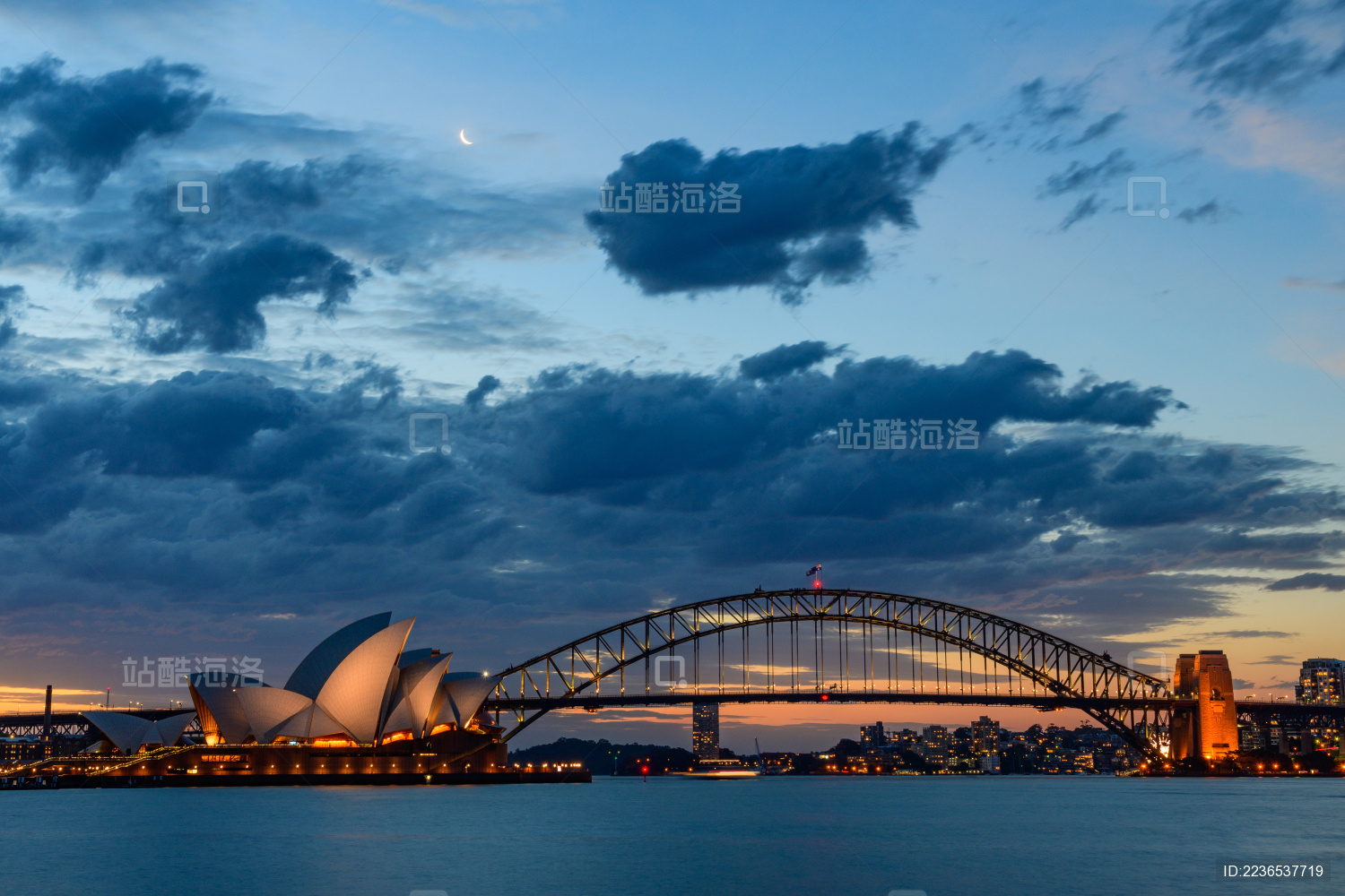 悉尼的歌剧院和海港大桥夜景 站酷海洛 正版图片 视频 字体 音乐素材交易平台 站酷旗下品牌